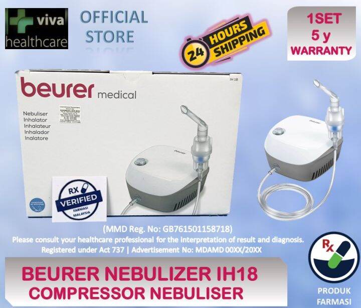 Beurer Compressor Nebulizer IH-18 IH18 Nebuliser 德国博雅喷雾器 Alat Pernafasan | Lazada