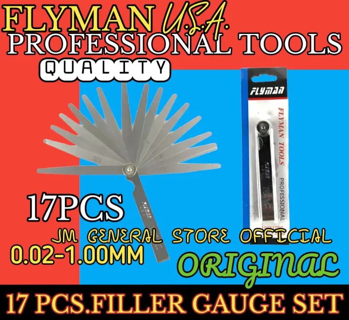 ORIGINAL FILLER GAUGE 17 PCS. BLADES FLYMAN U.S.A. / FEELER GAUGE FOR ...