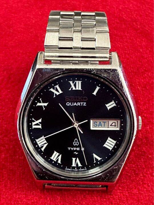 SEIKO TYPE II Quartz ตัวเรือนสแตนเลส นาฬิกาผู้ชาย มือสองของแท้ | Lazada ...