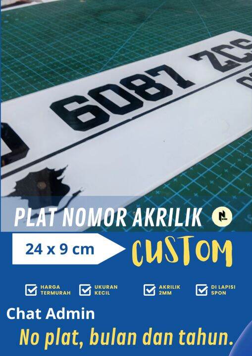 PLAT NOMOR AKRILIK CUSTOM VARIASI WARNA PUTIH | Lazada Indonesia