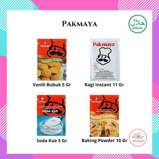 Pakmaya baking powder/soda kue/ragi kering/vanilin sugar 1 sachet ...