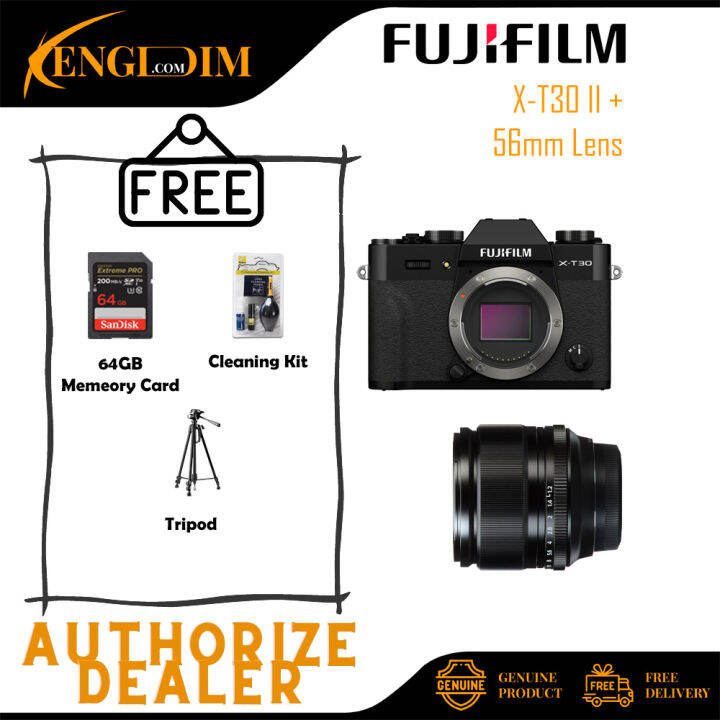 (PRE ORDER) FUJIFILM X-T30 II / XT30 II Mirrorless Digital Camera with XF 56mm f/1.2 R Lens ...