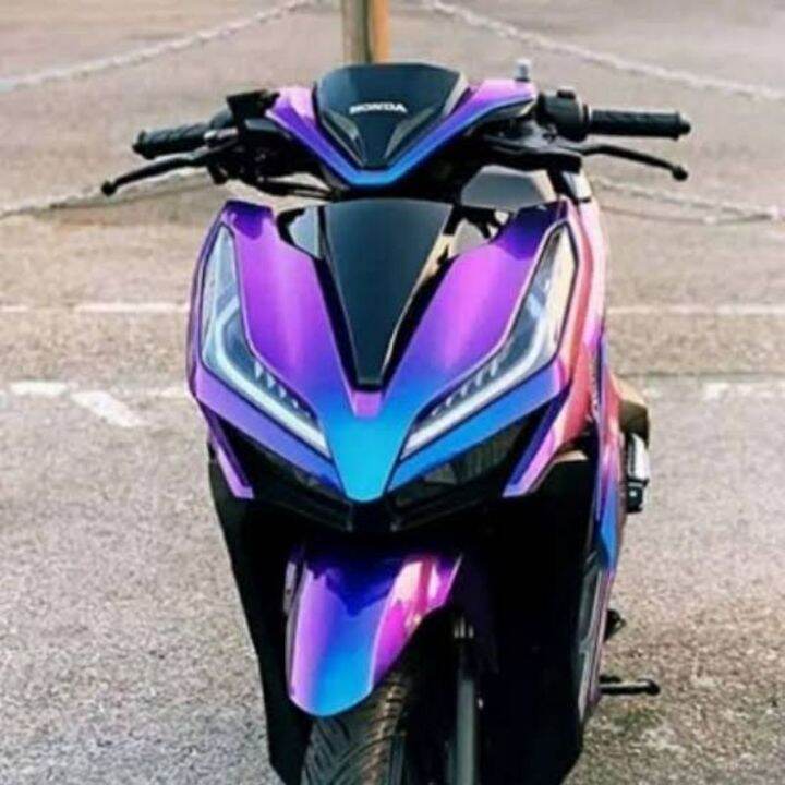 Sticker Skotlet Motor Warna Bunglon pelangi Biru / Biru Aurora Untuk ...