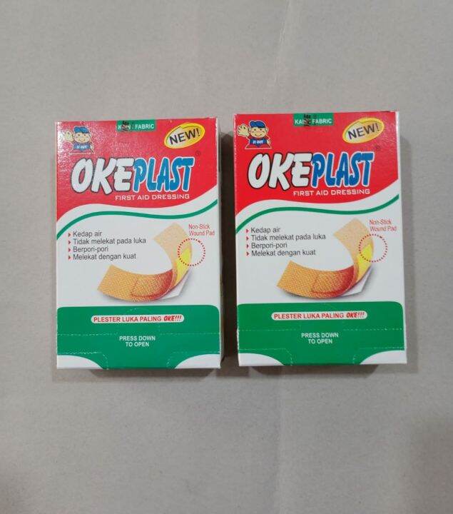 2 kotak [ 200 strips ] plester luka paling oke, oke plast kotak isi 100 ...