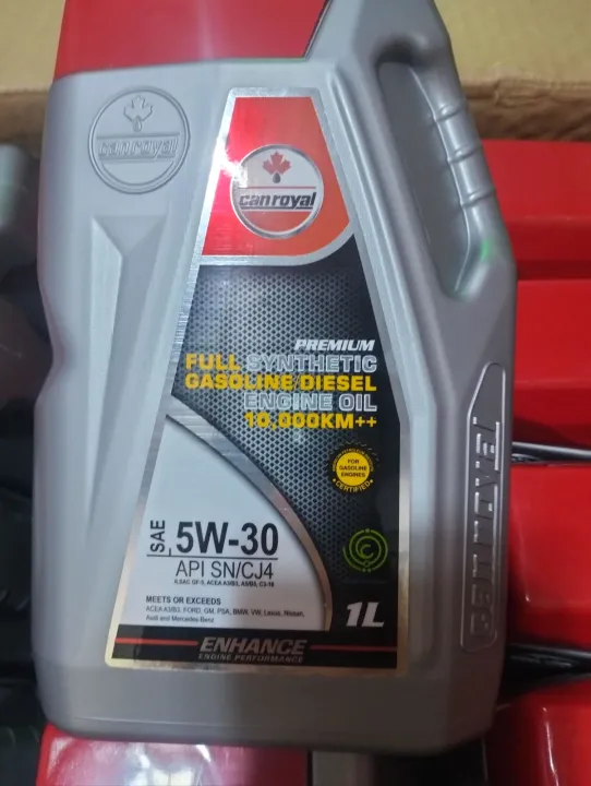 CAN ROYAL FULL SYNTHETIC GASOLINE/DIESEL ENGINE OIL 5W-30 API SN/CJ4 1L ...