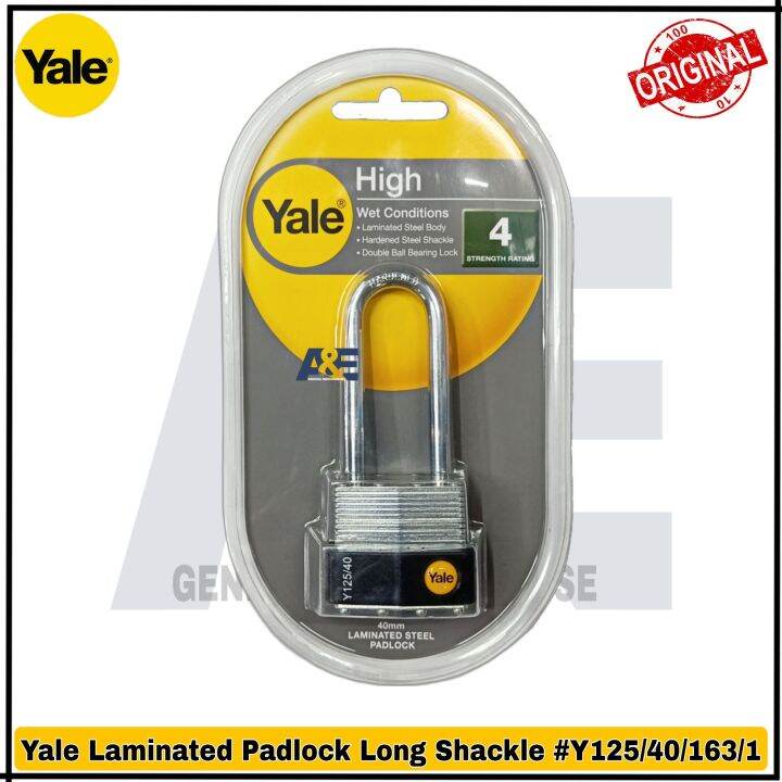 Yale Laminated Long Shackle Padlock 40mm #Y125/40/163/1 | Lazada PH