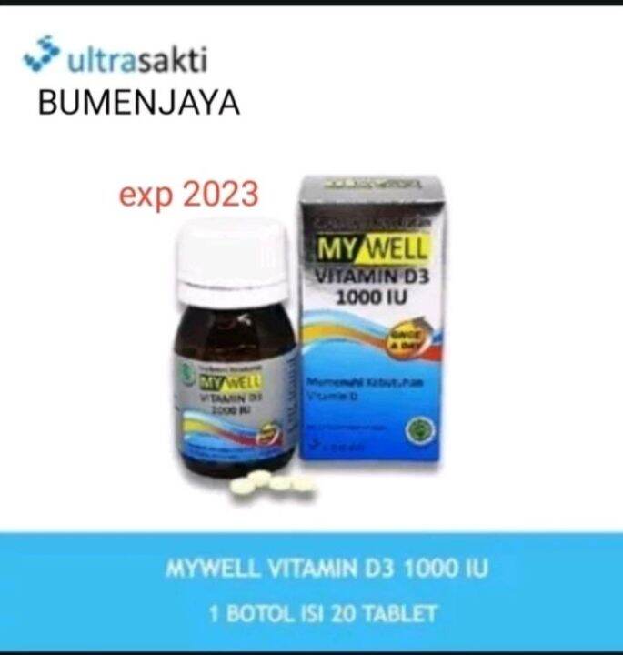 My well D3 1000 iu vitamin D3 per botol isi 20 tablet | Lazada Indonesia