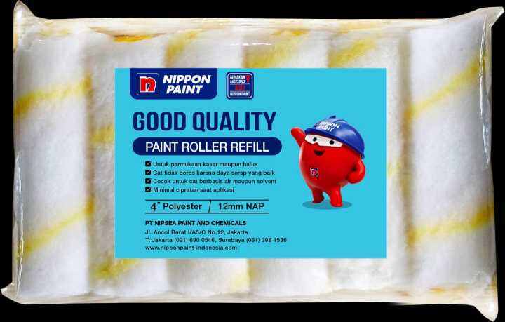 Refill Bulu roll 4 inch 1 pcs / Refill Kuas roll Kecil Nippon Paint ...