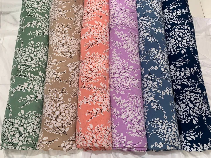 BAHAN KAIN RAYON METERAN MOTIF BUNGA SAKURA (1METER) | Lazada Indonesia