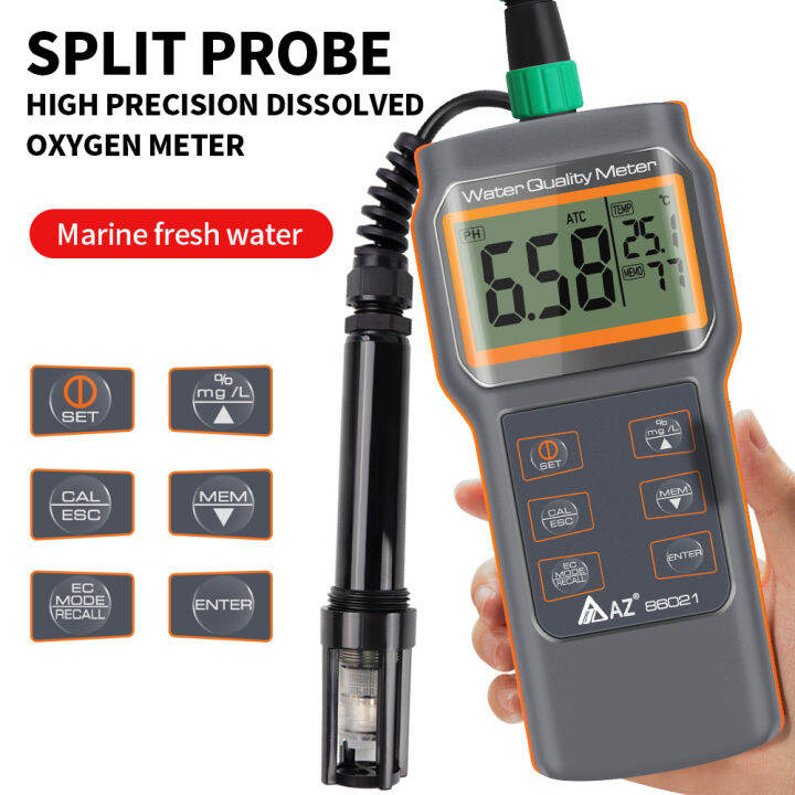 Az86021 Dissolved Oxygen Detector High Precision Water Quality Testing Oxygen Content Tester