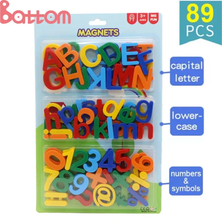 89ชิ้น ABC 123แม่เหล็กตัวอักษรตัวอักษรตัวเลขคณิตศาสตร์สัญลักษณ์ Ref ...