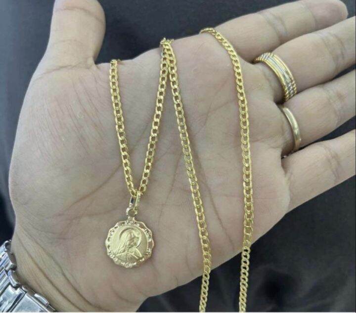 18l saudi gold cadena chain with pendant | Lazada PH