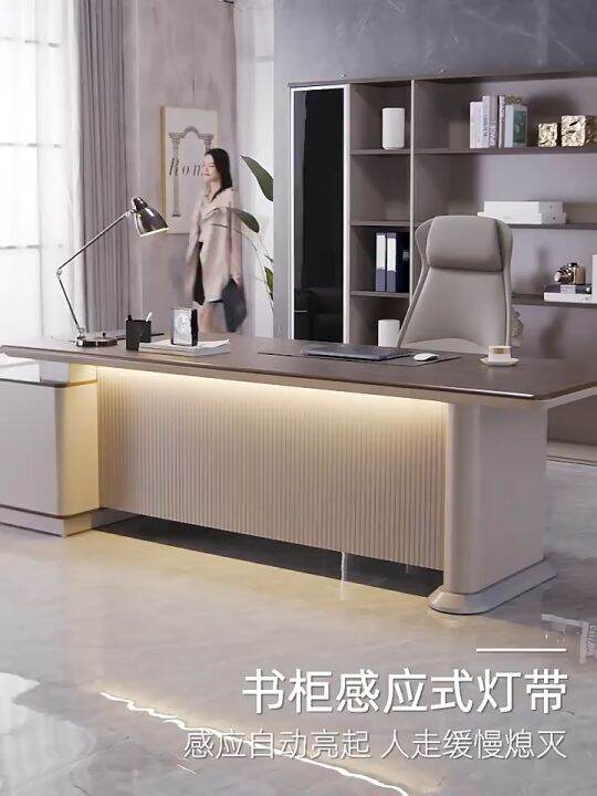Office Desk Meja Pejabat Light Luxury Modern Simple Boss Desk Manager ...