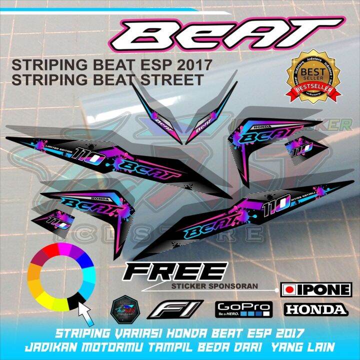striping honda beat street sticker variasi motor honda beat fi 2017 ...