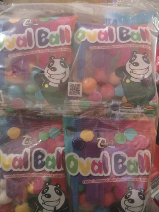 oval ball coklat butir aneka warna isi biskuit 1 pack isi 20 bungkus ...