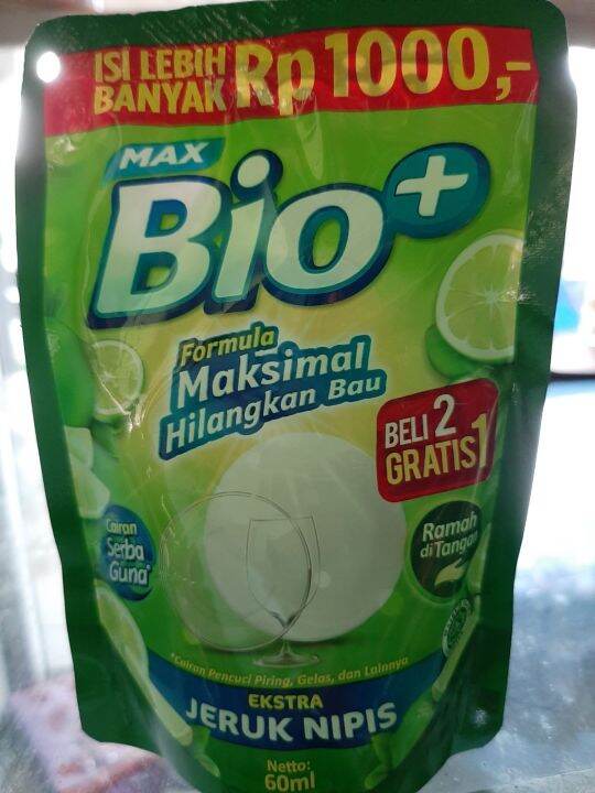 Bio. sabun cuci piring 60 ml. beli 2 geratis 1 | Lazada Indonesia