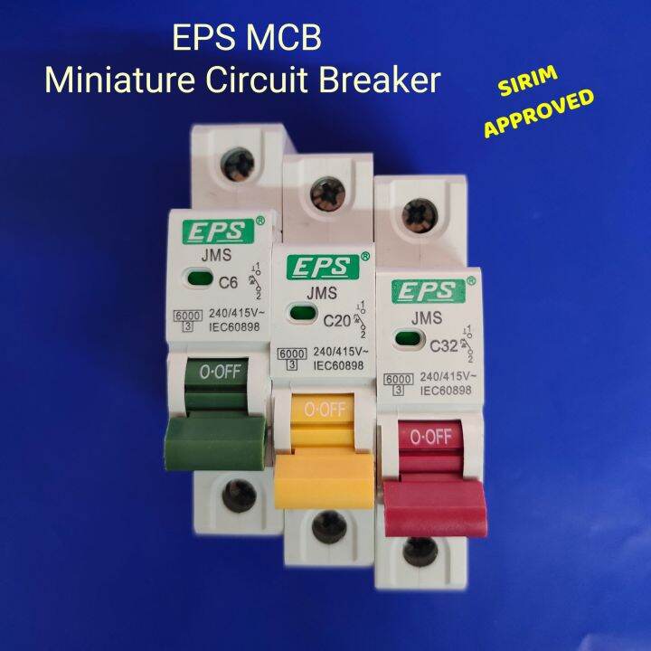 MCB EPS 1 Pole 6A/20A/32A (6kA) Miniature circuit breaker (SIRIM ...