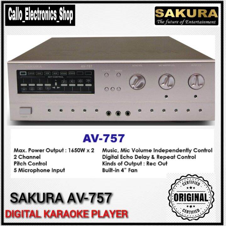 Original Sakura AV- 757 1650 X 2 Digital Karaoke Mixing Amplifier | Lazada PH