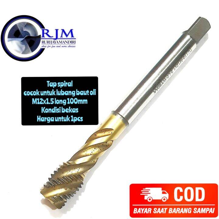 Tap spiral cocok untuk lubang baut oli M12x1.5 long 100mm WALTER germany bukan yamawa osg ...