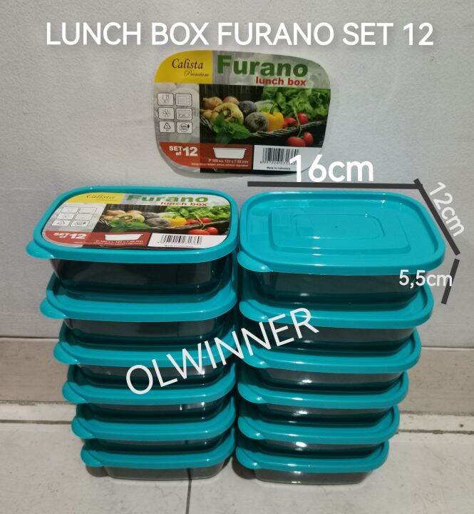 FURANO LUNCH BOX 12 PCS/TOPLES MAKANAN/TEMPAT MAKANAN/CONTAINER MAKANAN ...