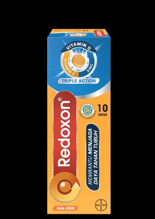 REDOXON Triple Action Rasa Jeruk isi 10 Tablet Effervescent | Lazada ...