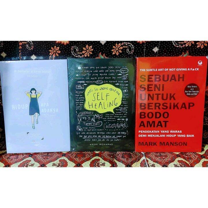 paket 3 buku motivasi hidup apa adanya self healing sebuah seni untuk bersikap bodo amat ...