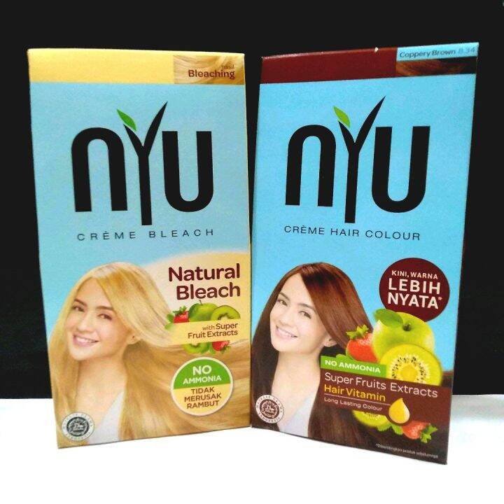Nyu hair color Bleaching + Coppery Brown | Lazada Indonesia