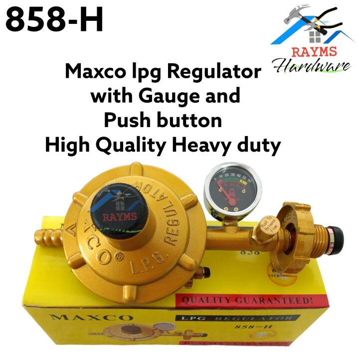 Maxco Lpg Regulator with Gauge and push button 1pc Heavy duty High ...