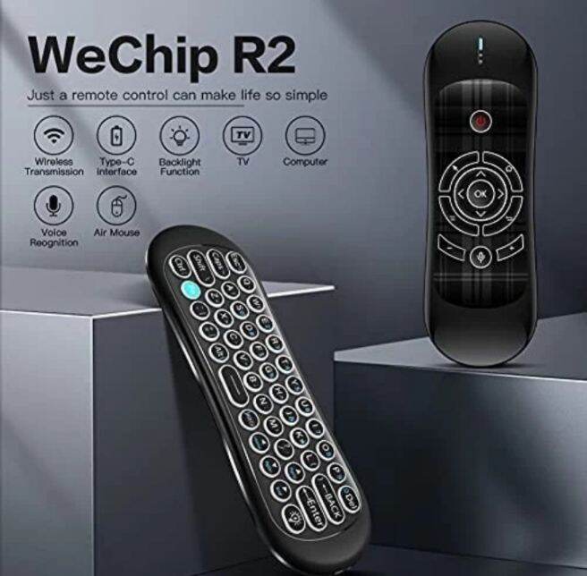 Air Mouse Keyboard Remote WeChip R2 Backlit Voice Air Mouse | Lazada ...