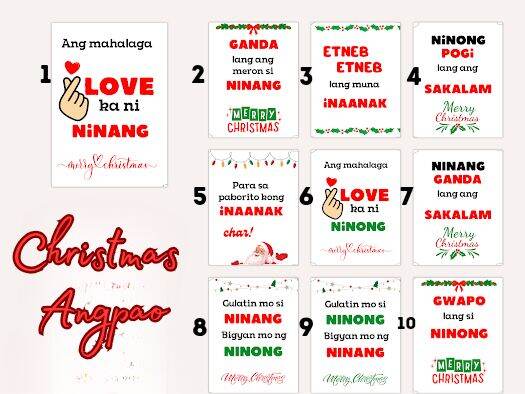 5 PCS/ 10 PCS Christmas Envelope / Angpao/ Ninong and Ninang Tagalog | Lazada PH