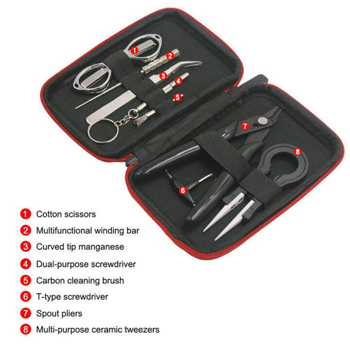 BLACKSMITH Tool Kit Mini Carry Bag Tweezers Pliers Brusher Wire Cutter ...