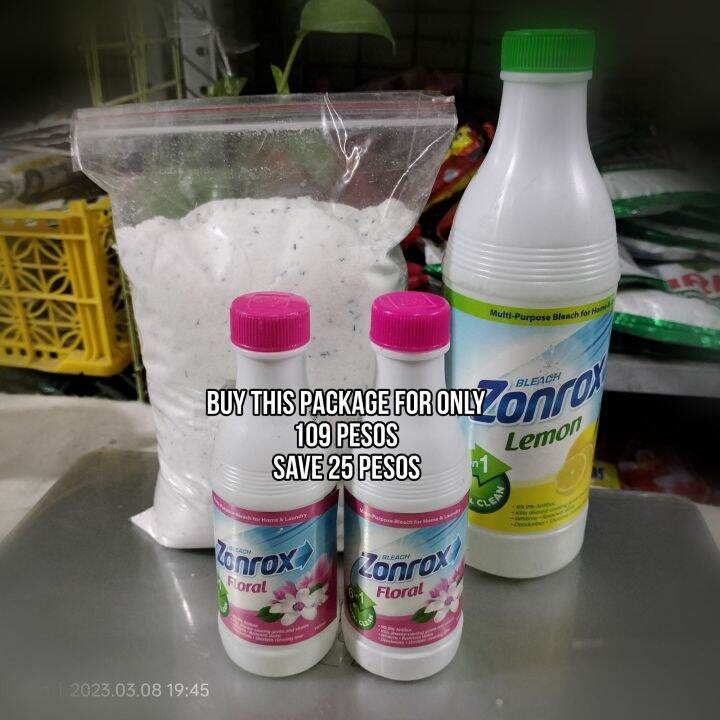 Laundry Package 1 Kilo Powder/ 2 Pcs Zonrox 100mL/ 1 Pc Zonrox 500mL ...
