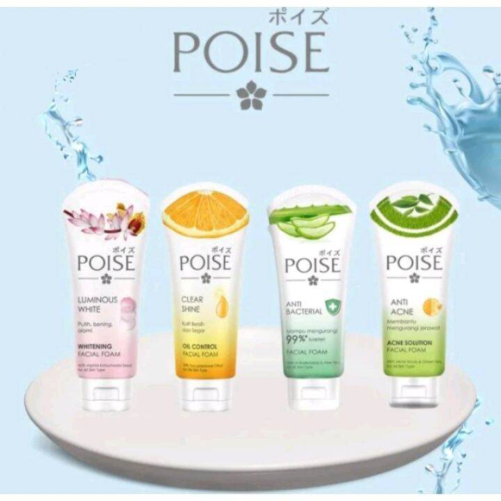 Poise Facial Foam Sabun Pencuci Muka 100gr | Luminous White - Clear ...