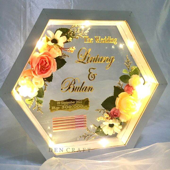 Custom Mahar Hexagon Transparan / Bingkai Mahar Transparan / Bingkai Mahar Hexagonal | Lazada ...