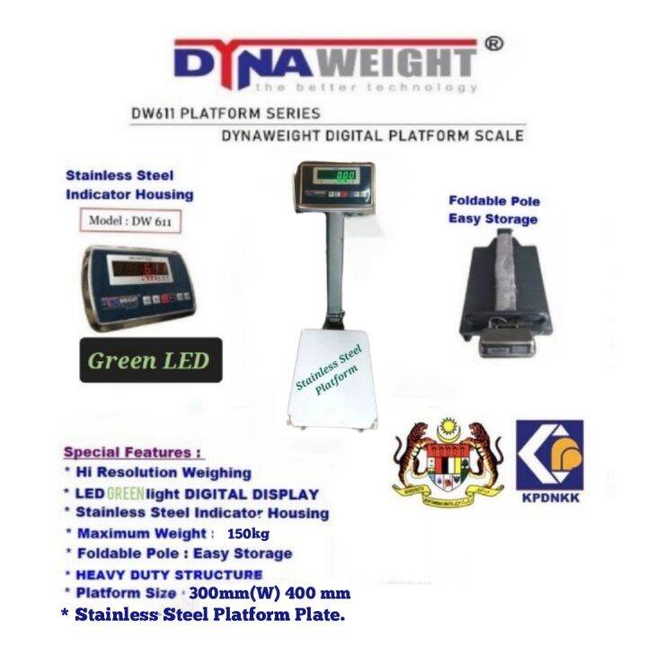 TIMBANG DynaWeight DW-611 150kg Electronic Stainless Steel Platform ...