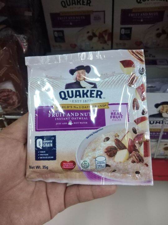 QUAKER INSTANT OATMEAL FRUITS AND NUTS 35g. | Lazada PH