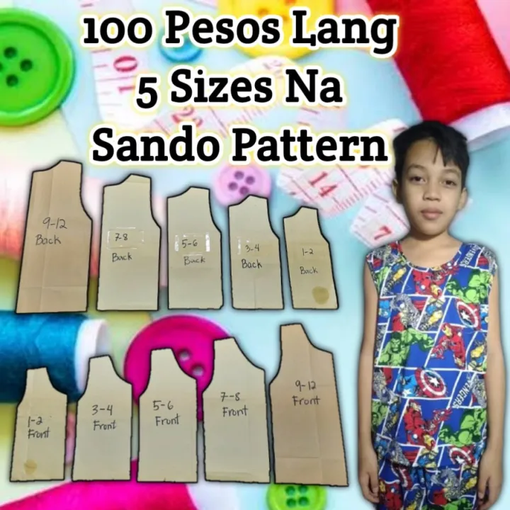 Kids Sando Pattern Panlalaki 5 sizes 1 to 12 yrs old 100 Pesos Only ...