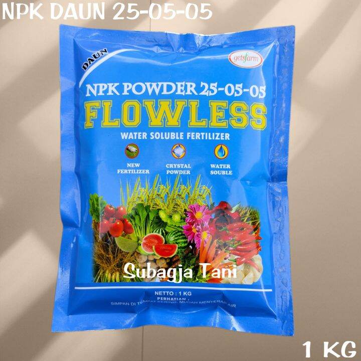 PUPUK NPK POWDER FLOWLESS 1 KG/ NPK DAUN Kristal 20-5-5 Larut Air Bisa ...