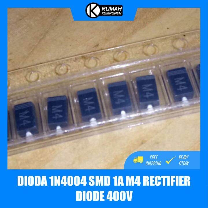 5 pcs dioda 1N4004 SMD 1A M4 Rectifier Diode 400V komponen | Lazada ...