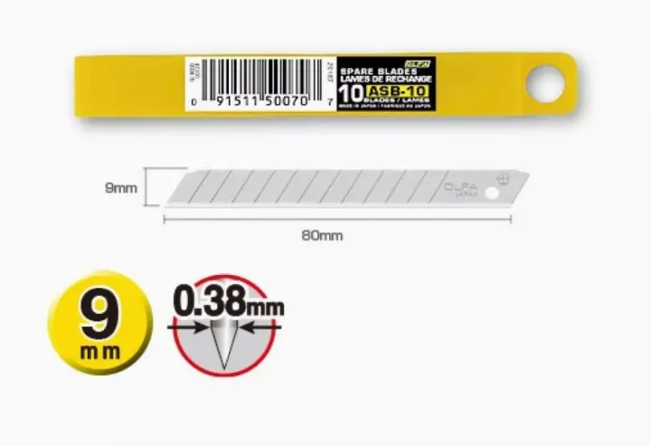 ใบมีด OLFA ASB-10 9 มม. 45 องศา (10 ใบ) | Lazada.co.th
