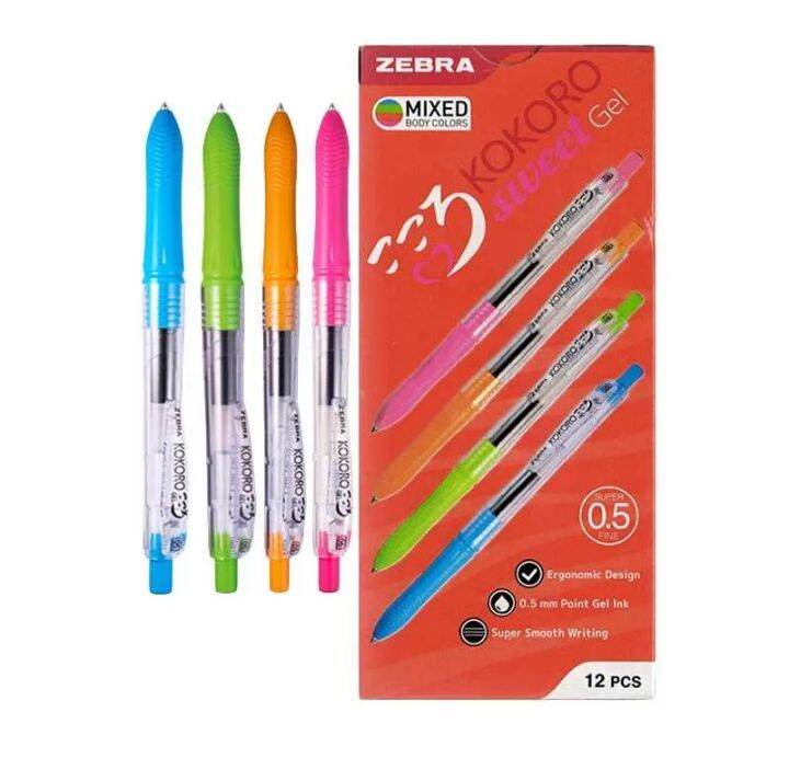 pena Zebra kokoro sweet gel 0,5 mm isi 12 pcs | Lazada Indonesia