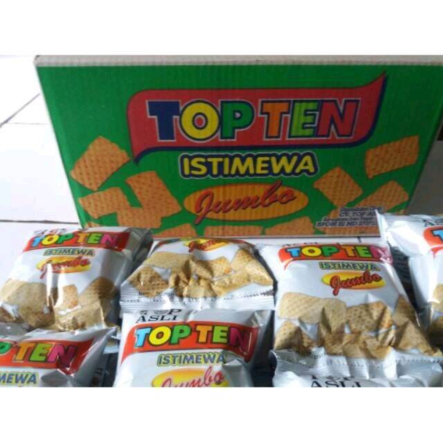 SNACK JADUL TOP TEN ISTIMEWA JUMBO KEMASAN 1 RENCENG ISI 10 PCS X 8 GR ...