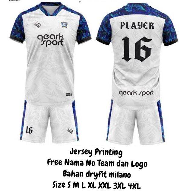 Jersey Futsal Jersey Sepak Bola Jersey Voli Keren Full Printing Putih ...