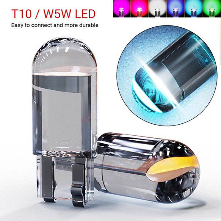 ZCAUTO LED T10 W5W 12V Resin Lampu Senja Penuh Kaca Lampu LED T10 ...