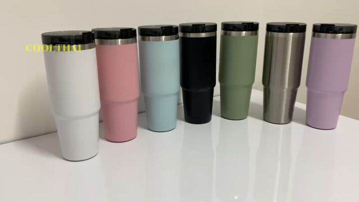 แก้วเก็บความเย็น 30oz 890ml สแตนเลสแท้ รับประกันไอน้ำไม่เกาะแก้ว ขนาด 30ออนซ์ พร้อมส่งจากไทย ฝา ...