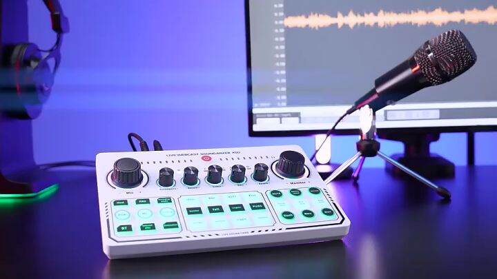 X50 Live Sound Card 6 Modes RGB LED Bluetooth-compatible External DJ ...