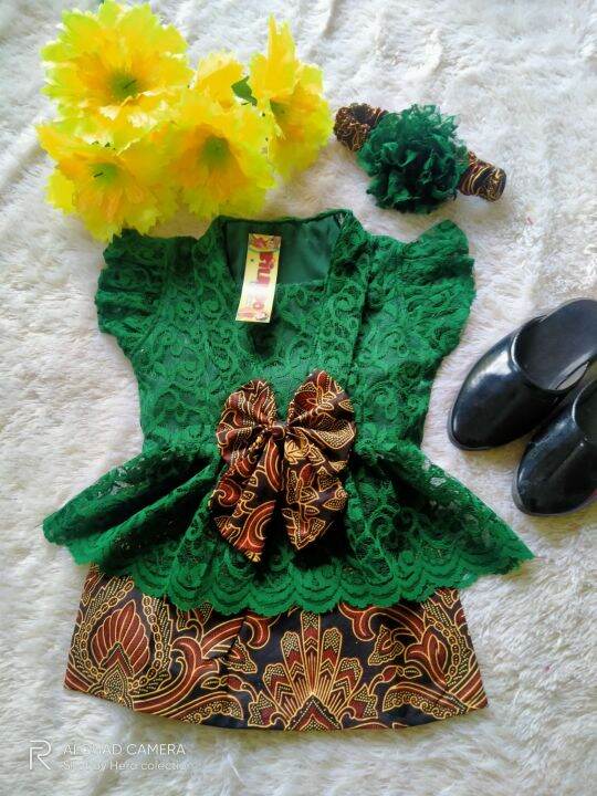 KEBAYA BAYI/ANAK MODEL KRAH V WARNA IJO BOTOL | Lazada Indonesia