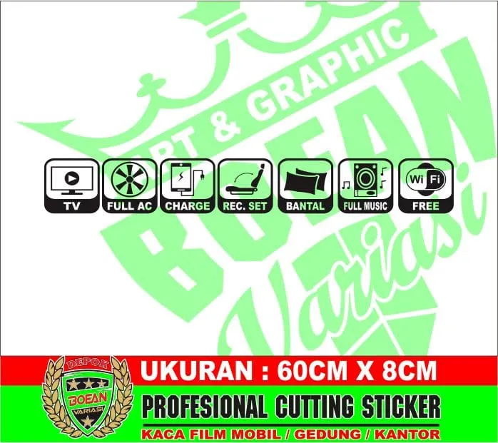 Cutting sticker keren fasilitas bis bus pick up L300 granmax body kaca ...