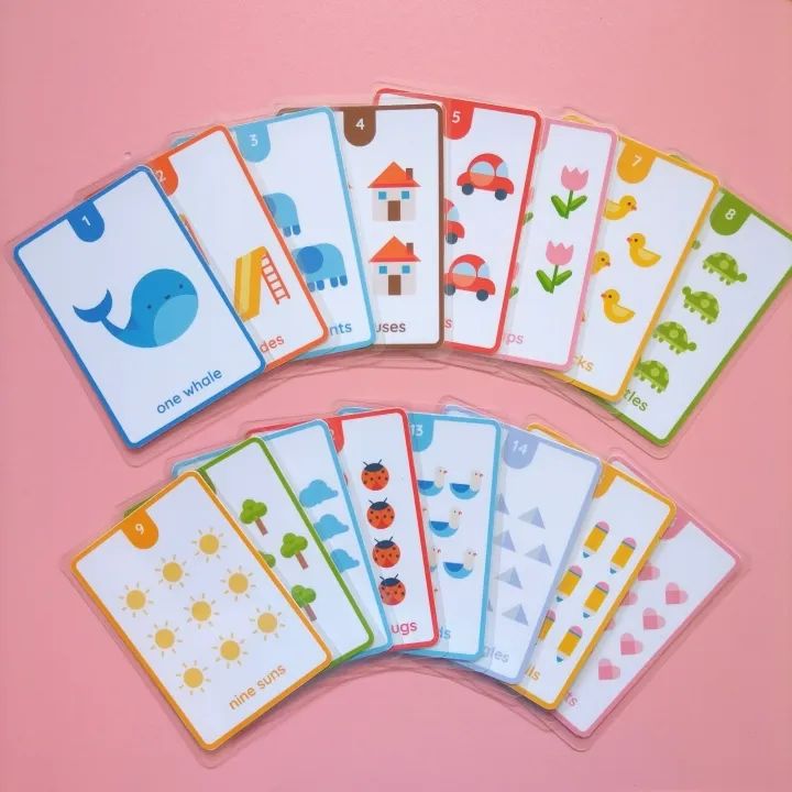 (16pcs) COUNTING NUMBERS (1 TO 16) Flashcards, Laminated Flash cards ...