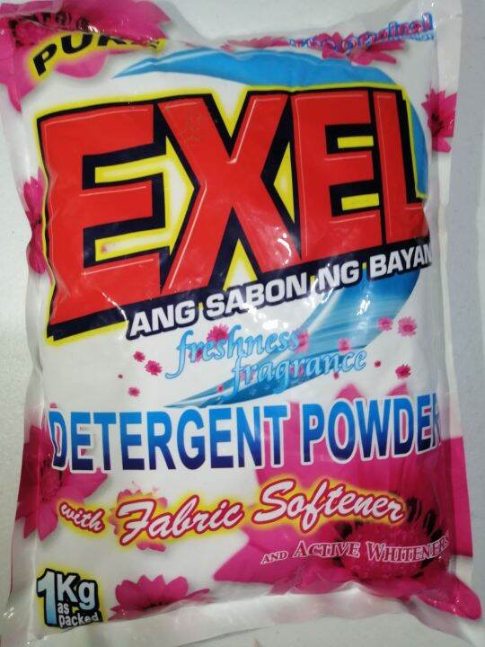 1 kilo Pure Exel Detergent Powder with Fabric Softeners and Active ...